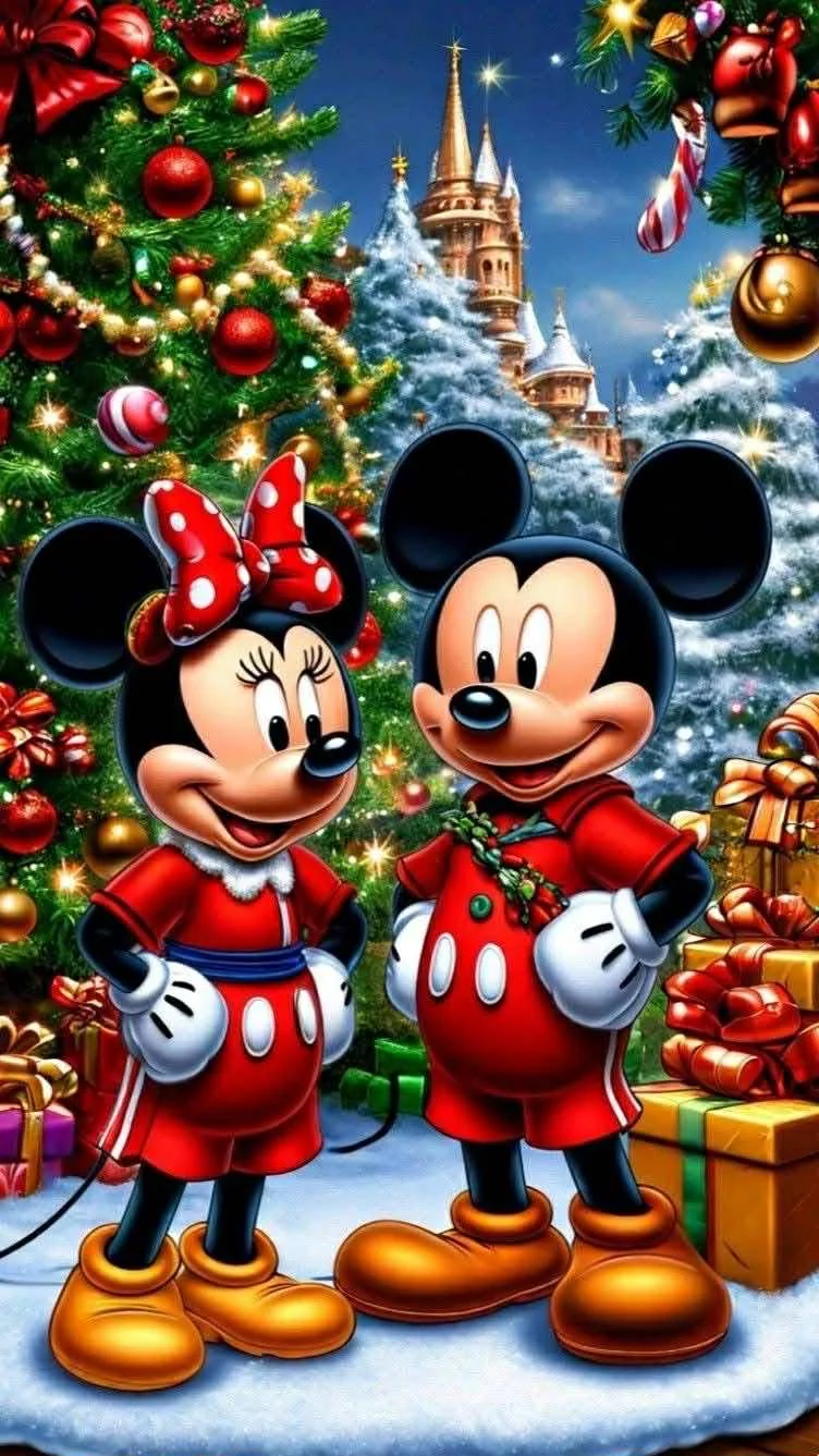Christmas Mickey Mouse (velvet cloth) Fairy Dust Drills full round ...