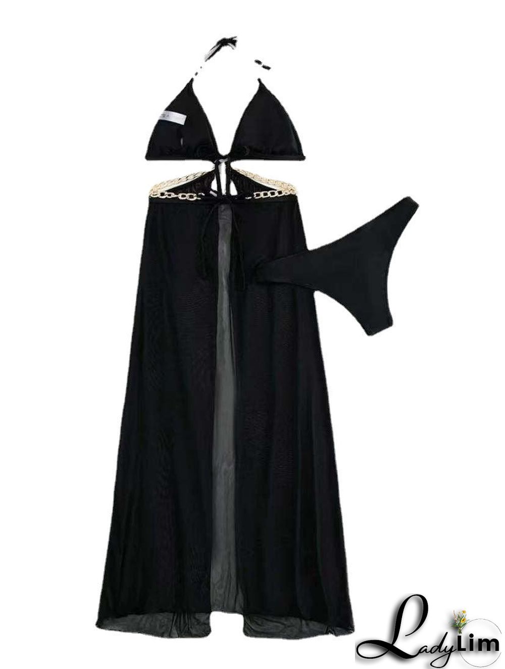 Solid color slim triangle suit - Ladylim