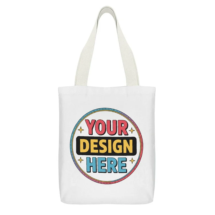 Customizable Canvas Tote Inside Pocket Double Sided Print