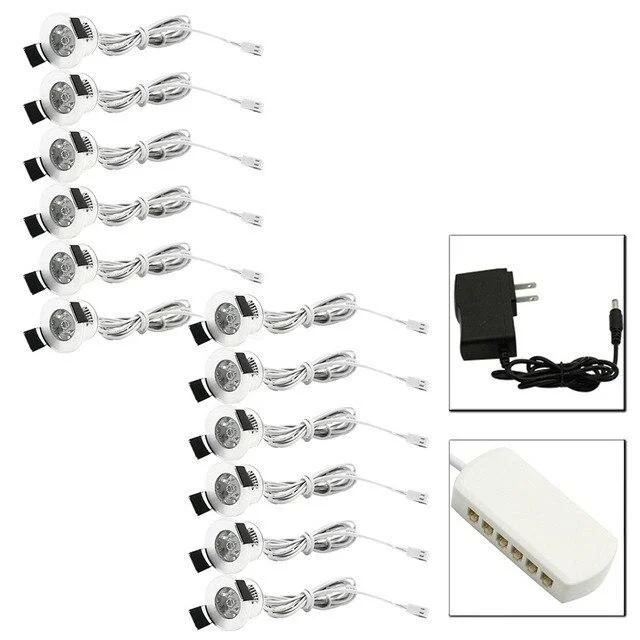 Mini LED Spot Downlights Dimmable Lamp Set Remote Controller Ceiling ...