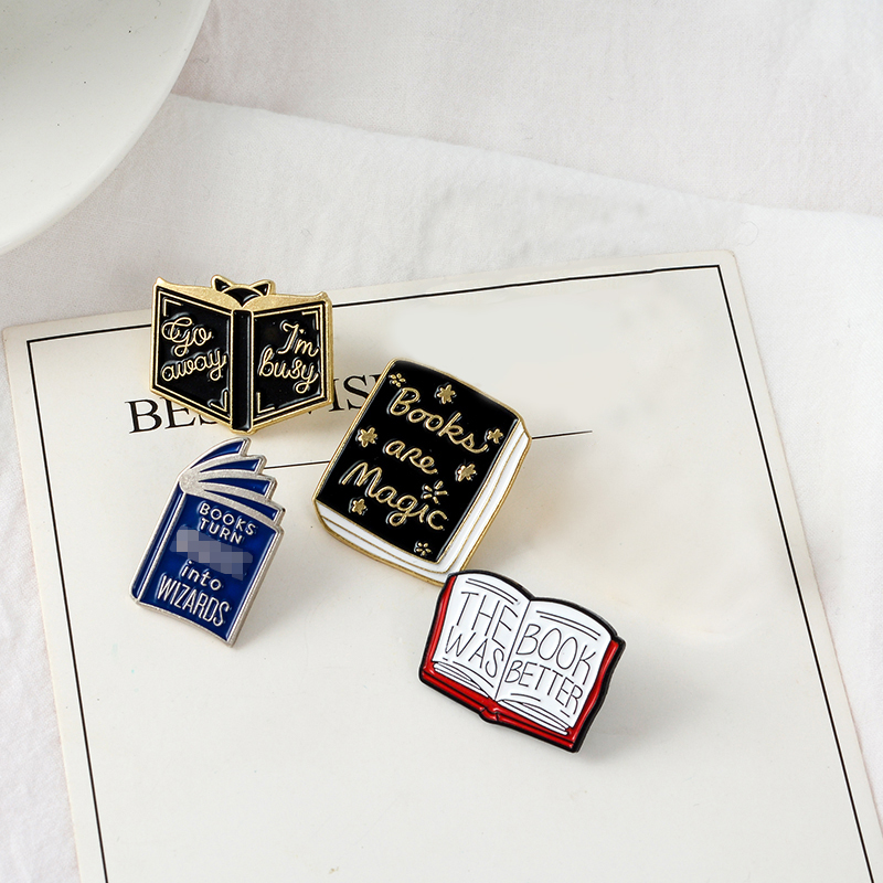 Read More Books Enamel Pin Reading Magic Book Badge Brooch Lapel Denim ...