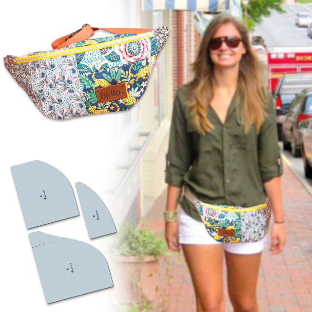 Fanny Pack Sewing Template & illustrated tutorial