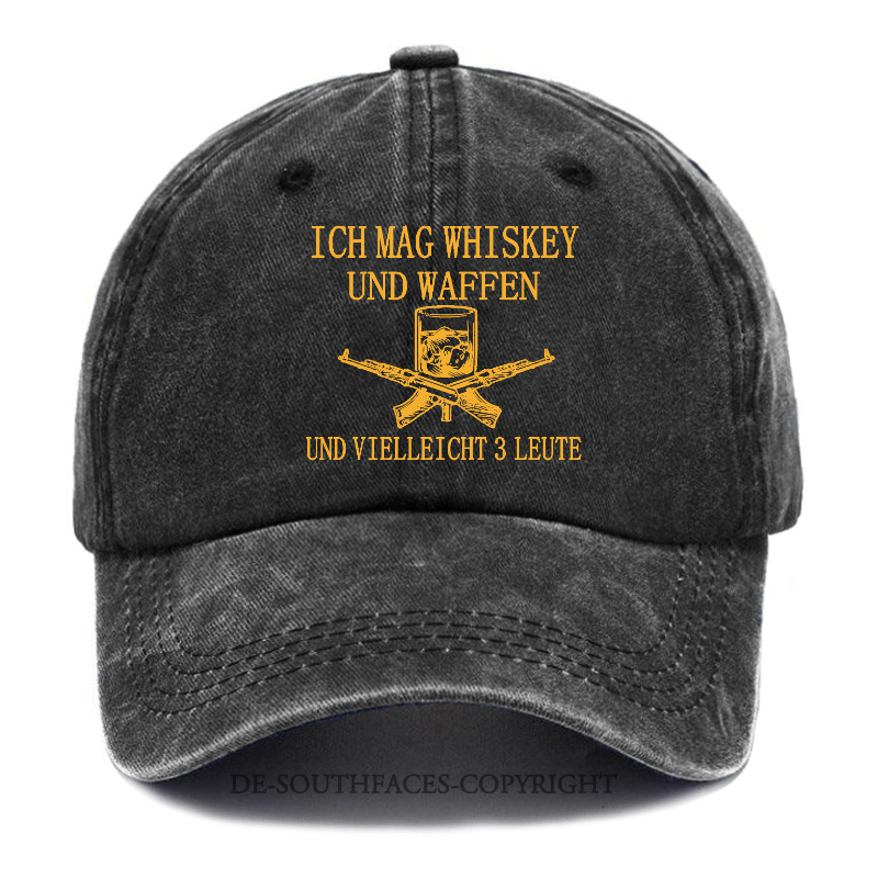 Ich Mag Whiskey Und Waffen Und Vielleicht 3 Leute Baseball Cap