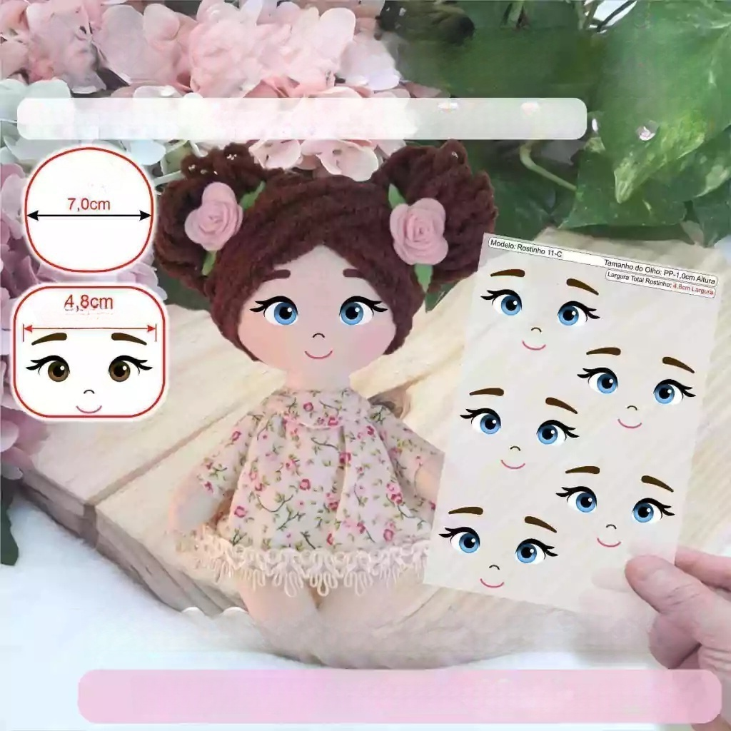 Doll facial expression stickers set