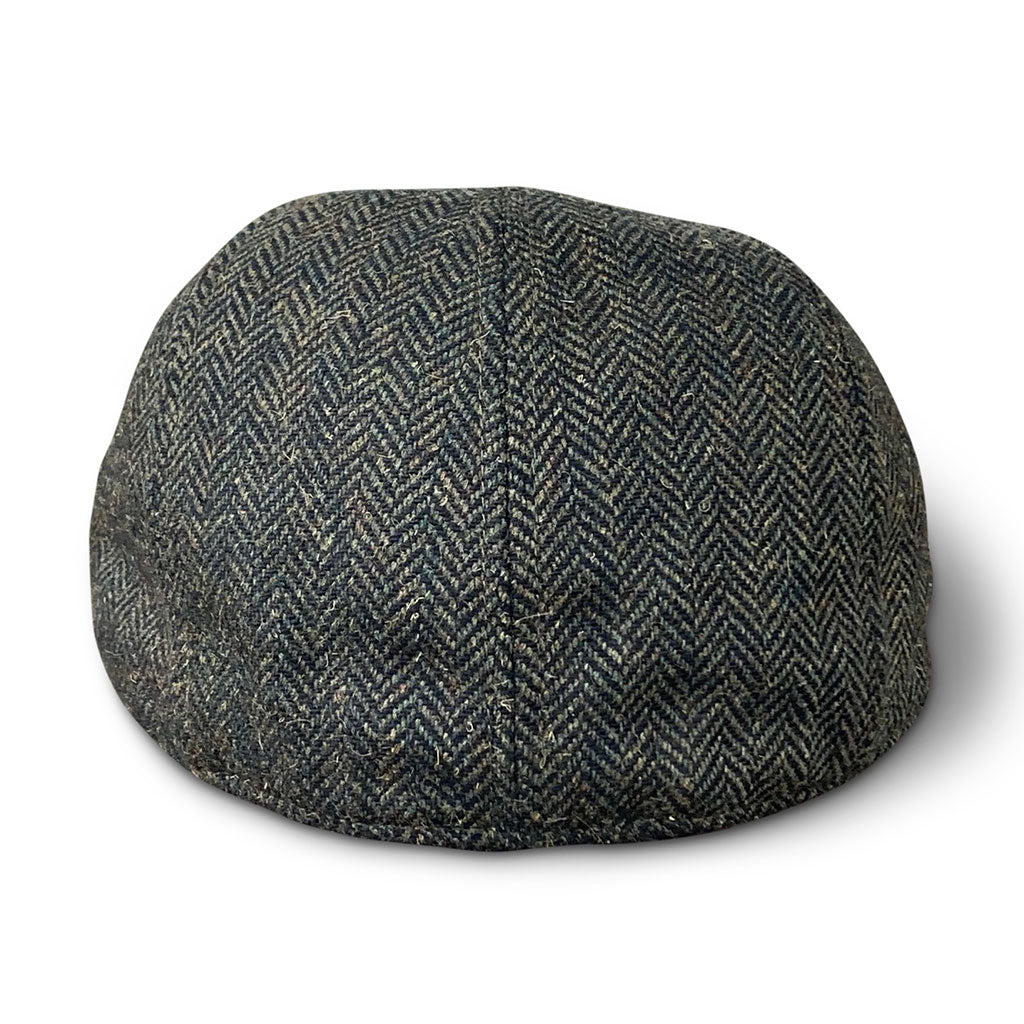 The Peaky Boston Scally Cap - Dark Olive Green Herringbone