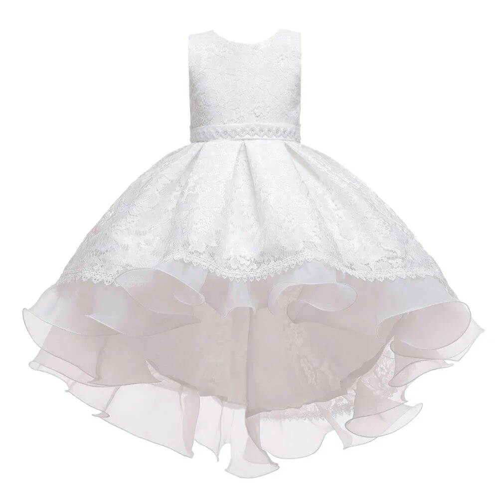 European Style Long Tail Girl Wedding Dress For Children Lace Dresses ...