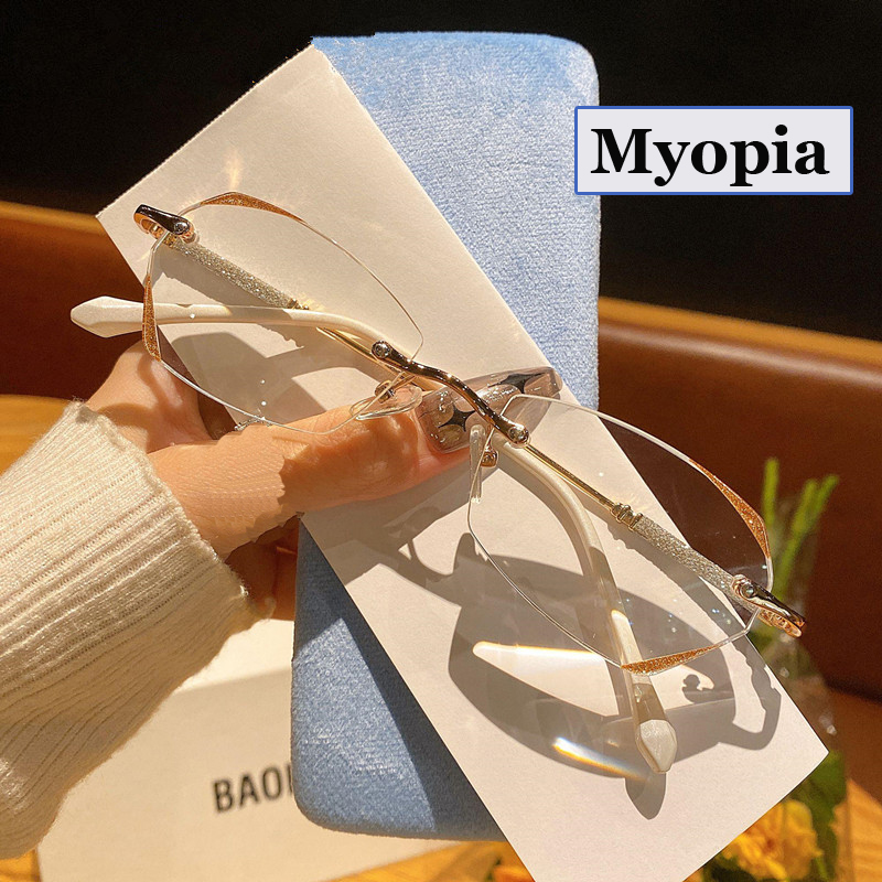 Blue Light Blocking Diamond Cutting Near Sight Glasses Luxury Ladies ...