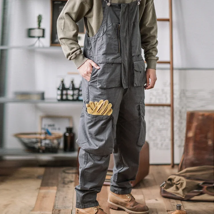American Retro Multi-pocket Overalls