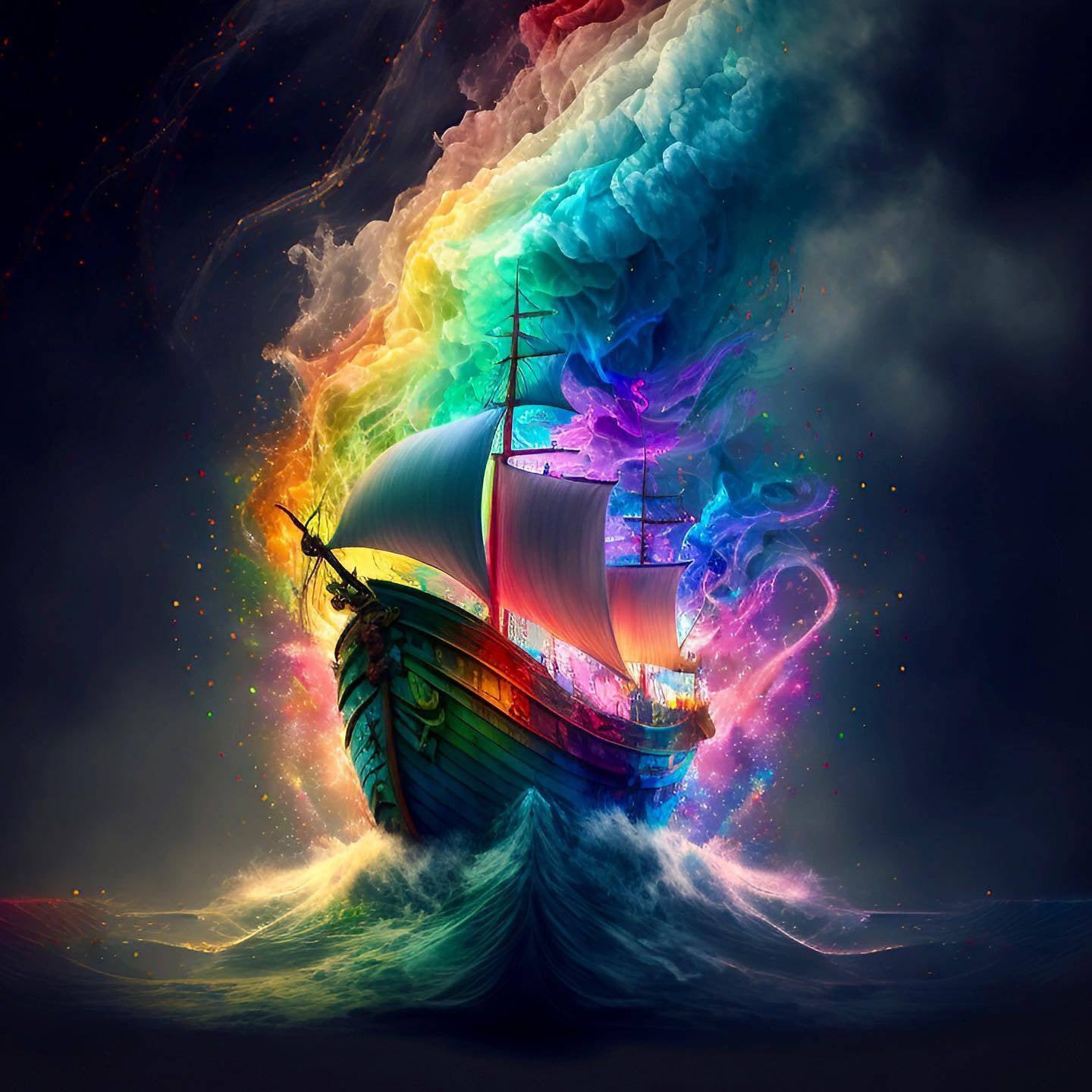 Color Sailing Boat (canvas) full round/square drill diamond painting