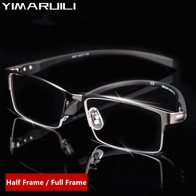 YIMARUILI Light And Comfortable TR90 Alloy Eyewear Business Men's Full ...