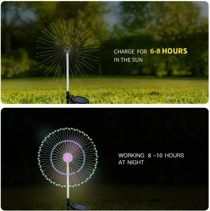 Anniversary Sale 70%OFF- Waterproof Solar Garden Fireworks Lamp