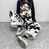 COW OR CHECKERBOARD PRINT CARGO OVERALLS