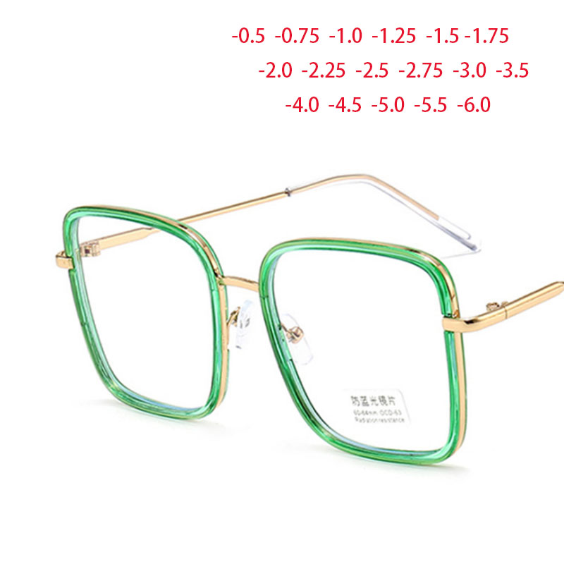 Oversize Square Metal Frame Clear Lens Glasses Big Simple Myopia Nerd ...