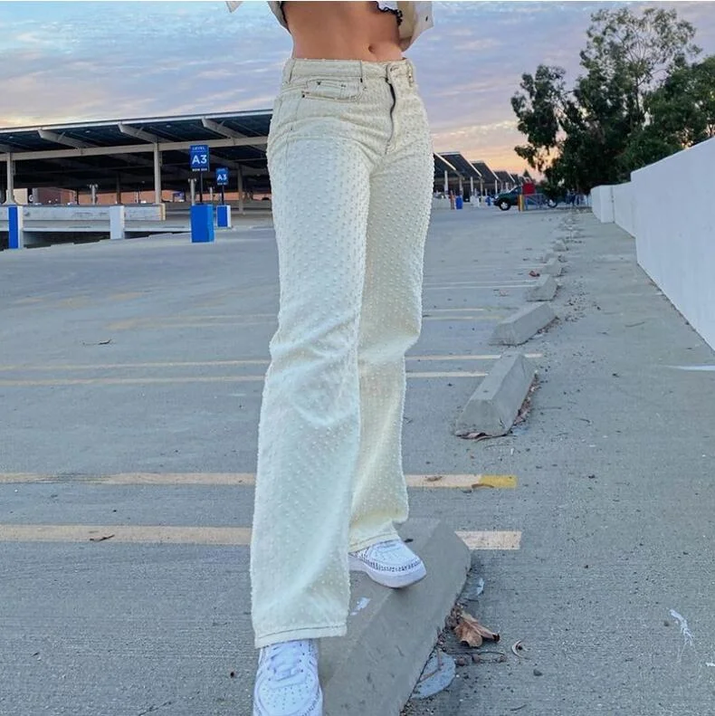 RIPPED TEXTURE STREET JEANS