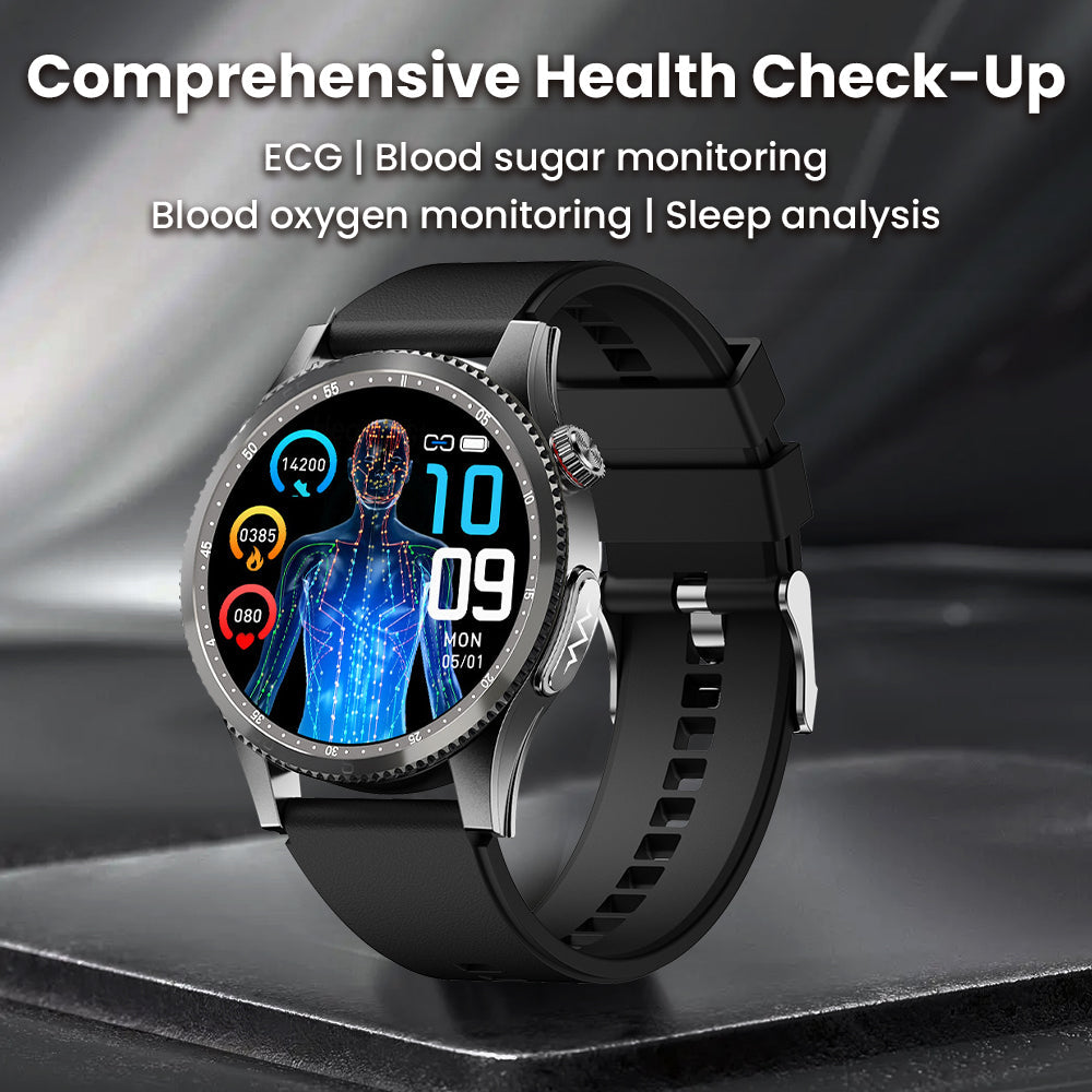 H9 ECG Blood Glucose Uric Acid Cholesterol Stress Monitoring Smartwatch
