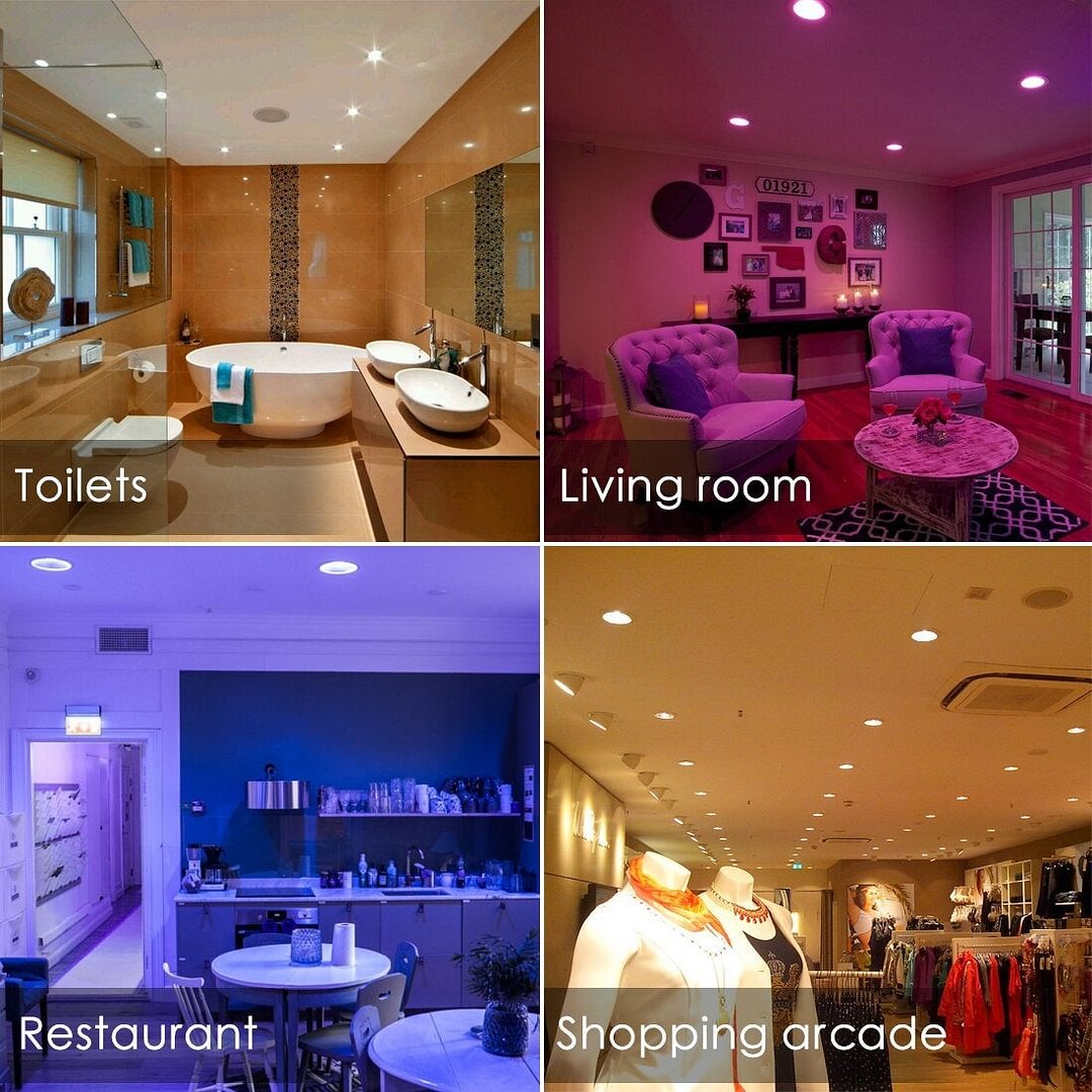 Dimmable LED Spot light 7W round downlight RGB Recessed Spot Ceiling ...