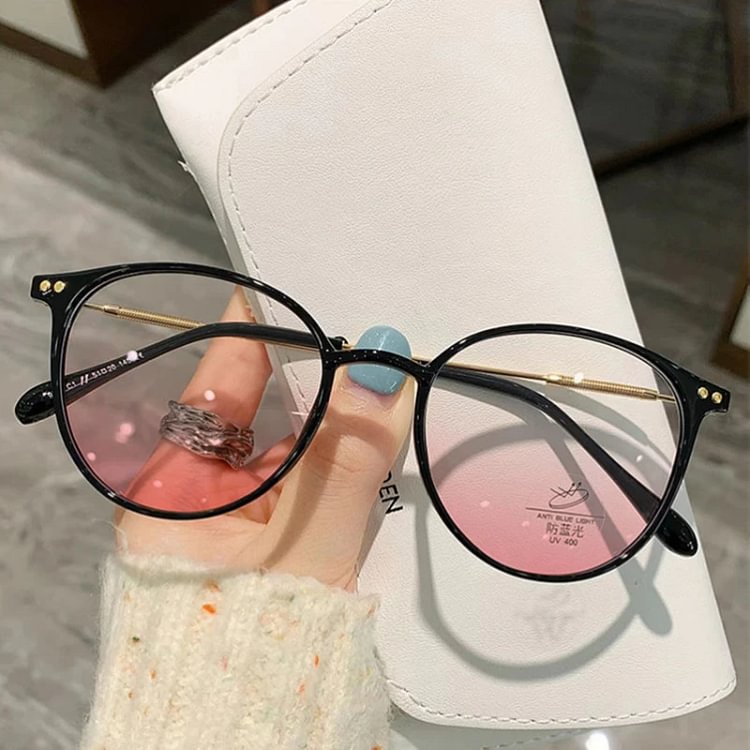 Ladies Luxury Design Gradient Pink Lens Myopia Galsses High Quality ...