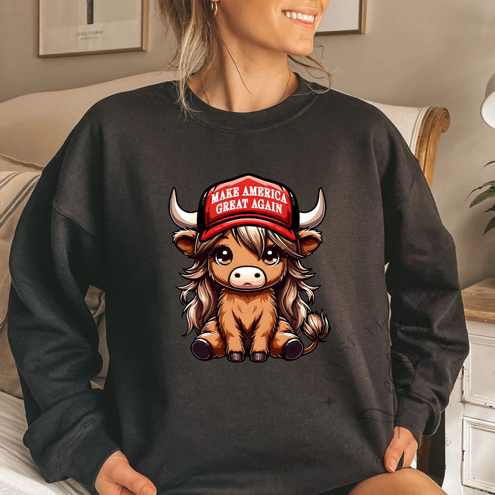 Highland Cow Sweatshirt, Highland Cow Crewneck, Cute Cow Hoodie ...