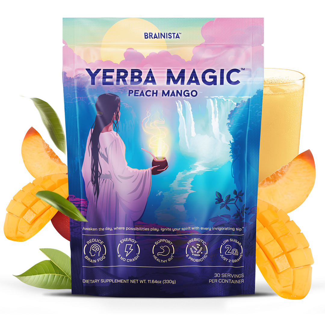 Yerba Magic | Yerba Mate Instant Tea Powder | Peach Mango Flavor | 30 ...