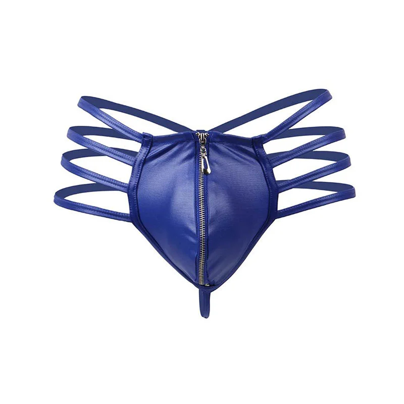 Men's Backless Jockstrap Thong Sexy Zipper Open Front See-Through ...