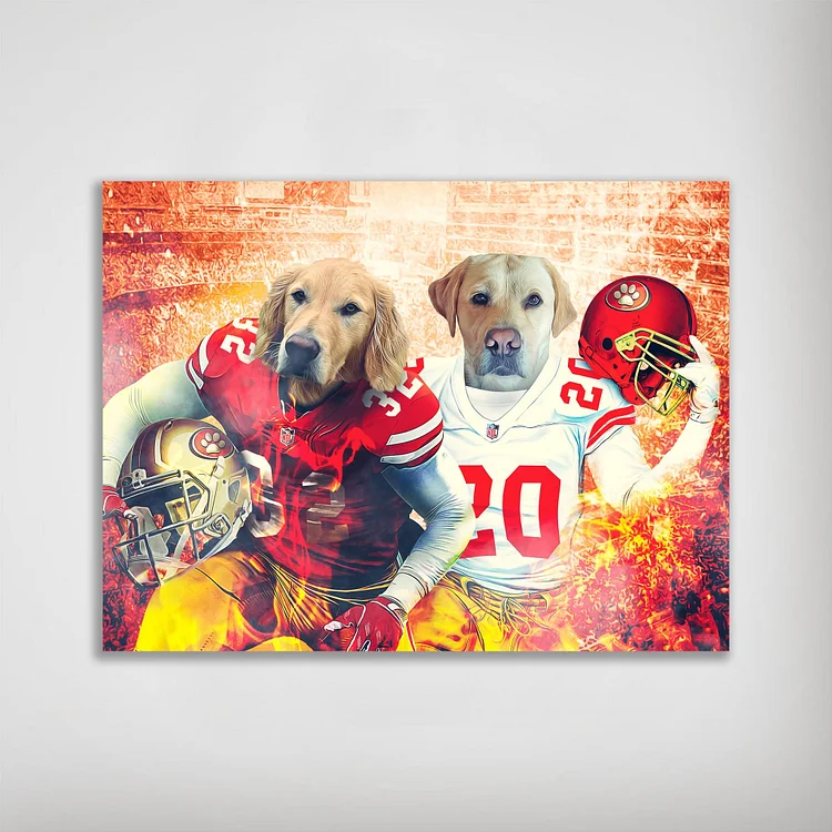 Custom NFL Pet Portrait From Photo - San Francisco Jersey Canvas Poster