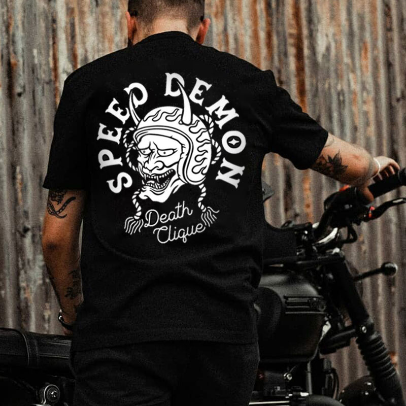 SPEED DEMON DEATH CLIQUE Black Print T-shirt