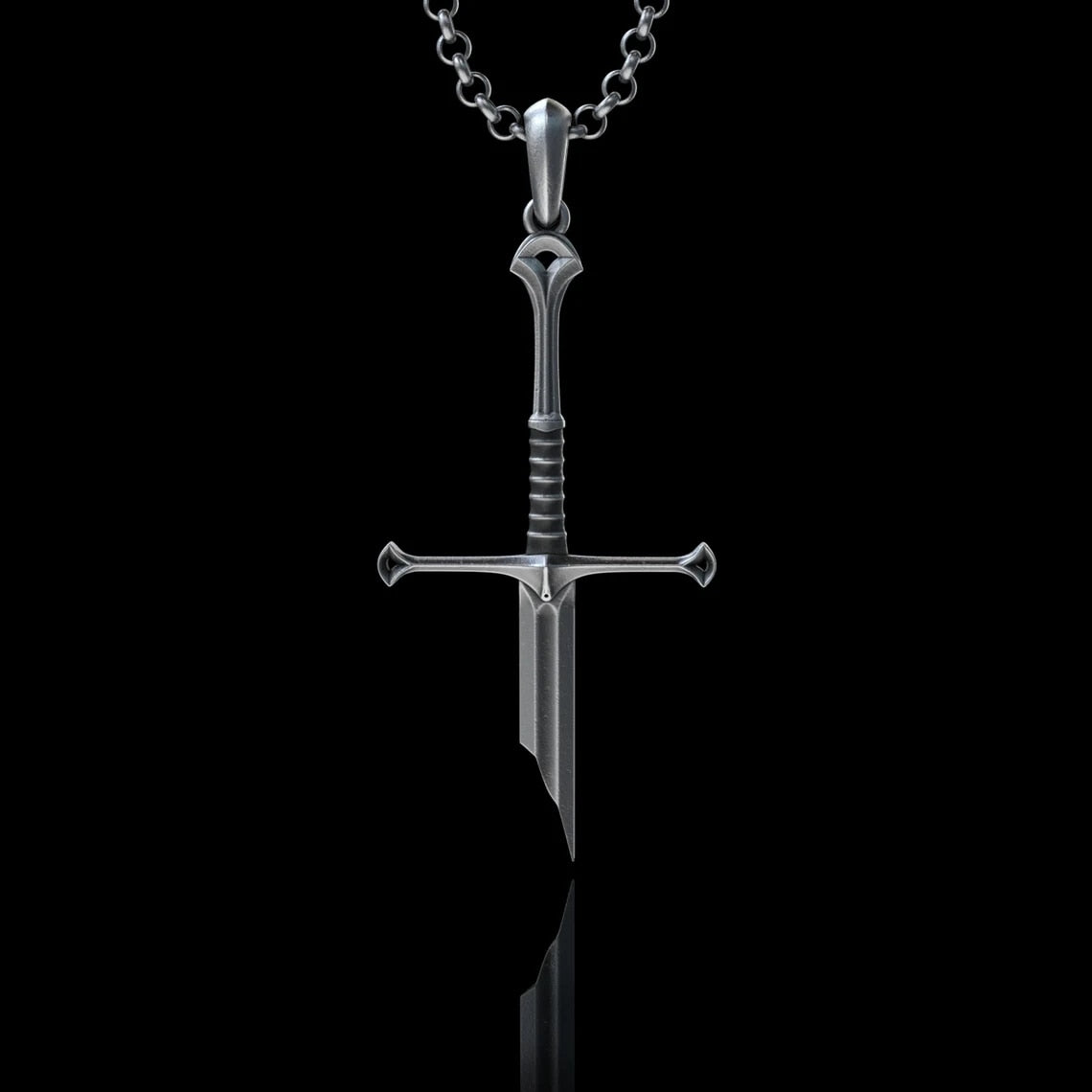 Silver-plated Broken Sword Pendant