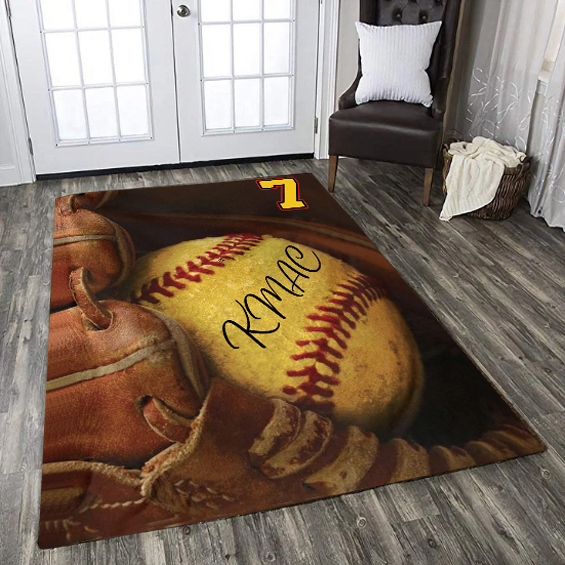Personalized Softball Rug|R47
