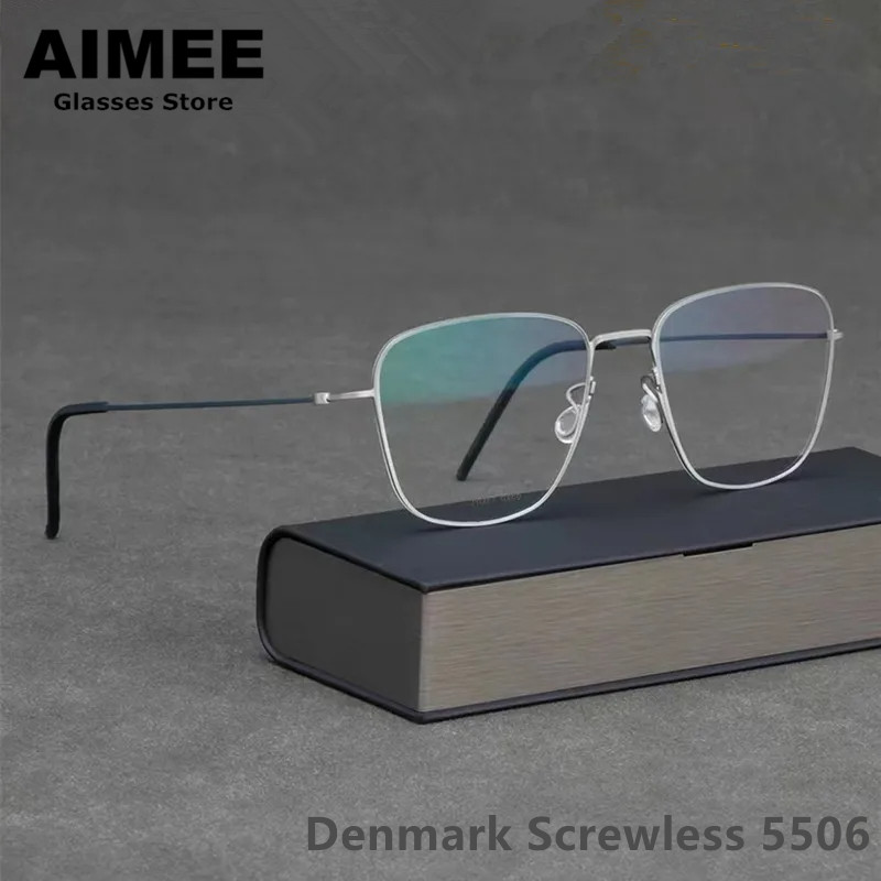 Denmark Brand Pure Titanium Glasses Frame Men Ultralight Square ...