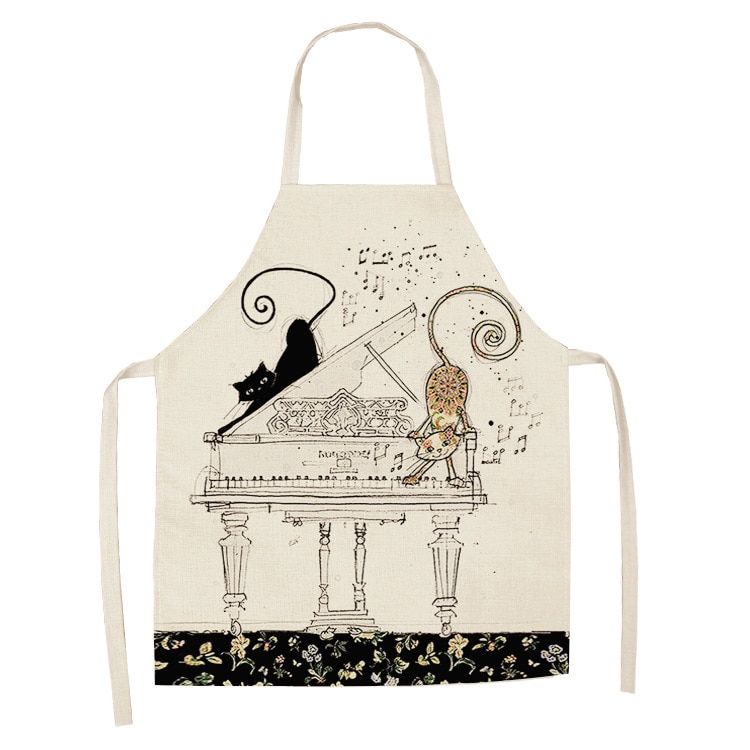Linen Kitchen Apron - Cat