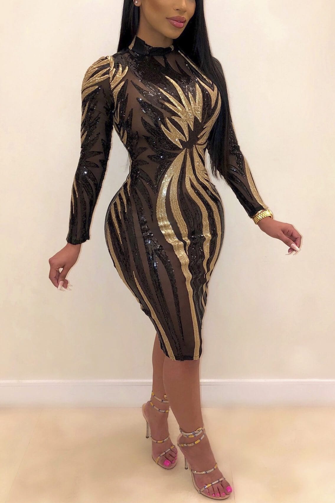 Sexy Perspective Beads Dress