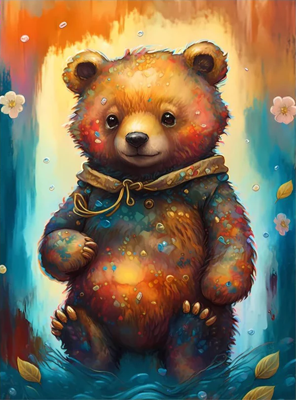 Bear (velvet cloth) AB drill full round/square diamond painting