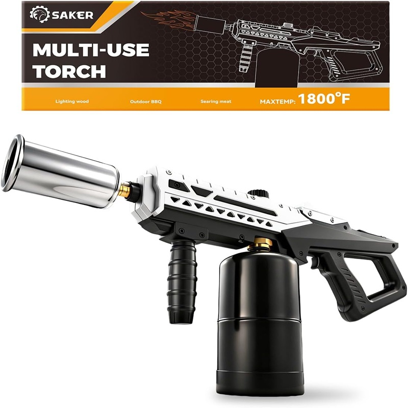 Saker® Adjustable Flame Propane Torch Gun for BBQ Grilling Cooking and ...