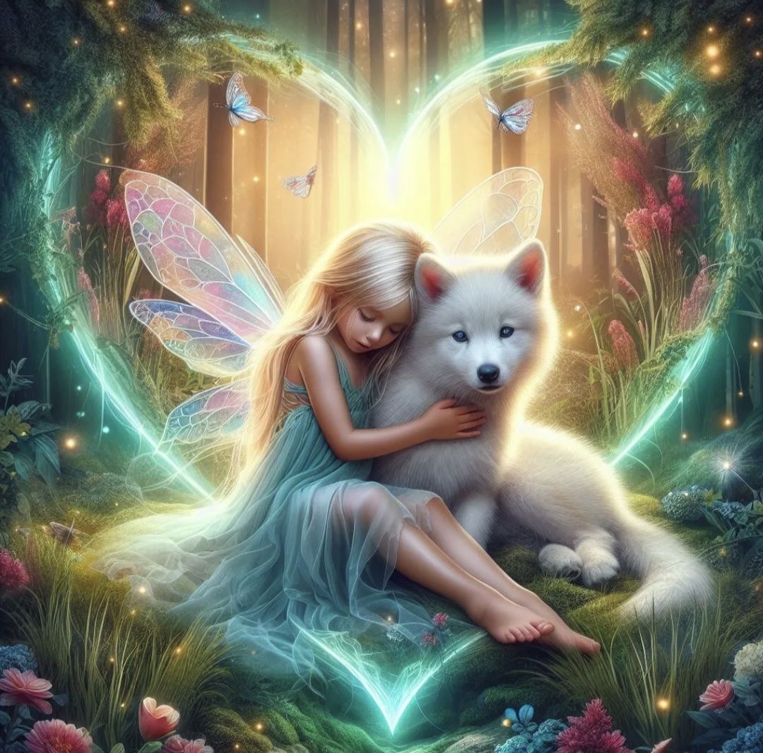 Elf Girl and Fox (velvet cloth) Fairy Dust Drills full round/square ...