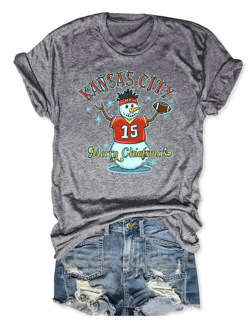 Kansas City Chiefs Mahomes Snowman T-Shirt