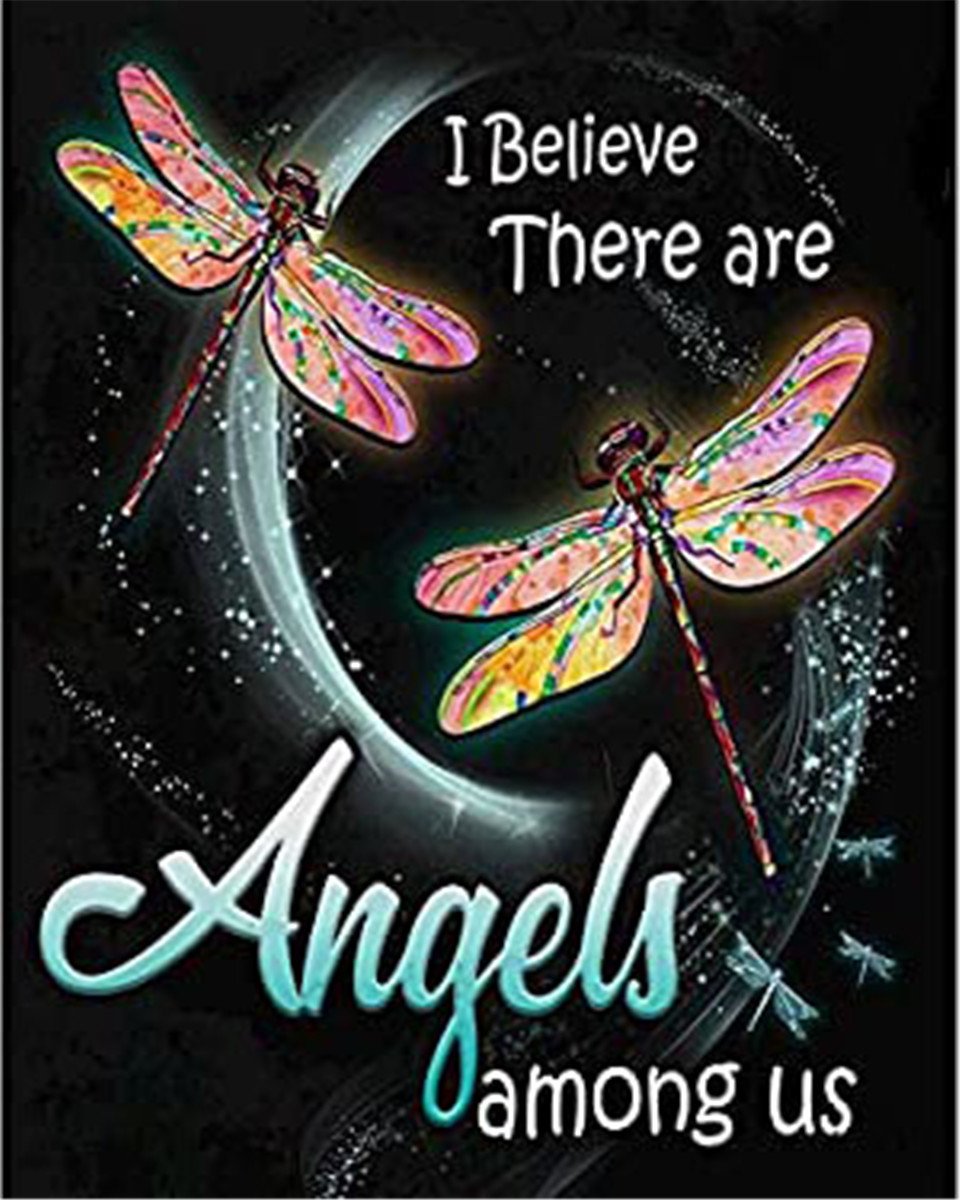 DIY Painting By Numbers | Dragonfly "I believe there are angels among us"