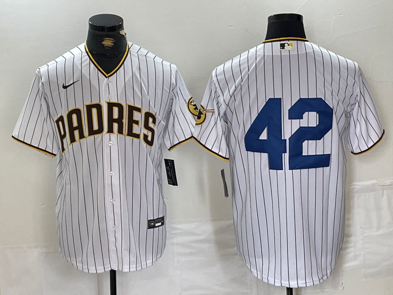 Men's San Diego Padres #42 White 2024 Jackie Robinson Day Home Limited ...