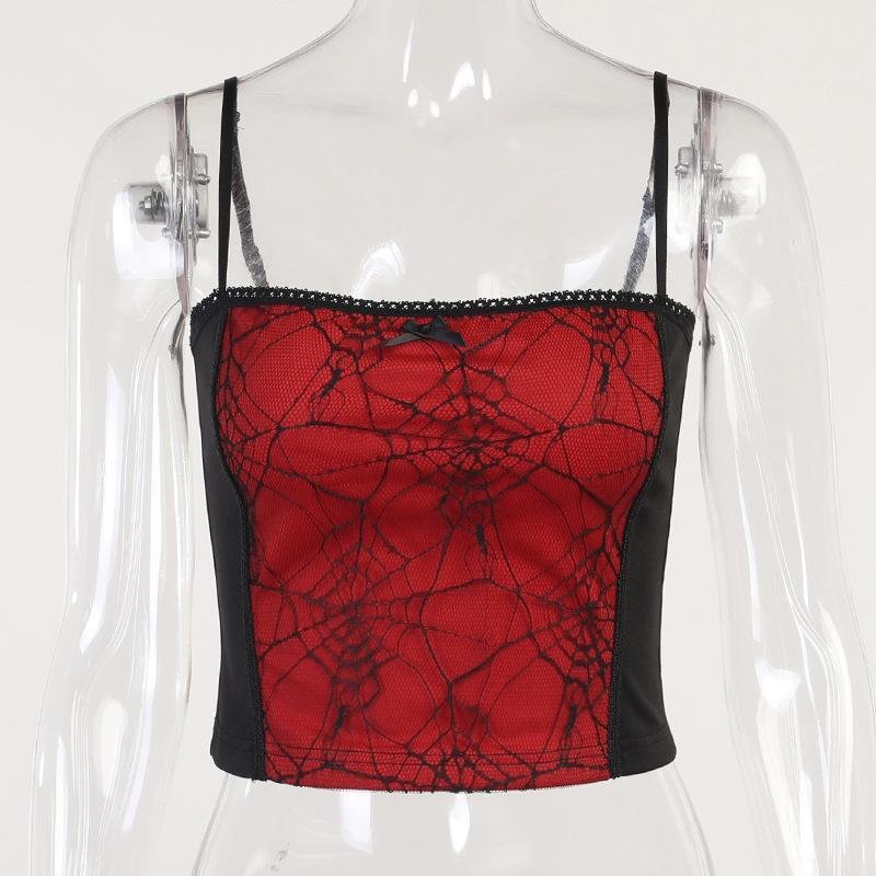 SPIDER WEB TUBE TOP CAMISOLE