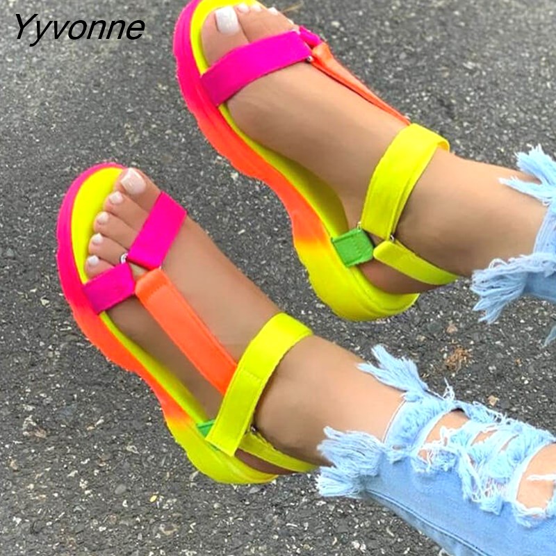 Yyvonne Sandals Womens Shoes Big Size Soft Multi Colors Sandals Beach ...