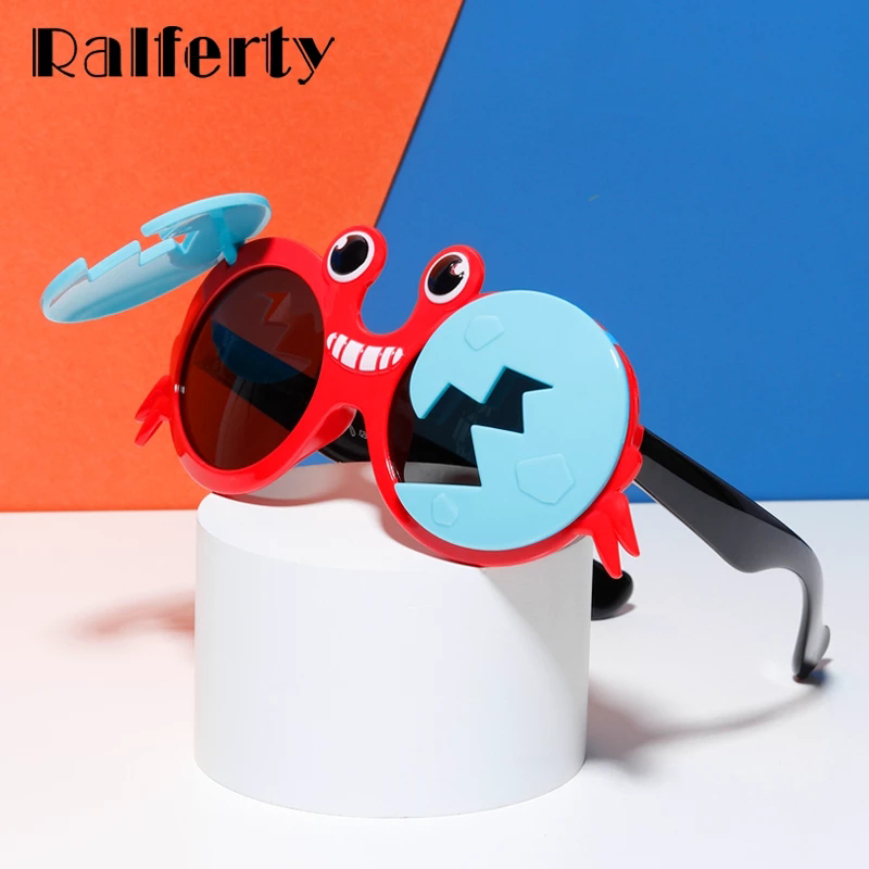 Ralferty Cool Baby Kids Sunglasses Girls Boys Cartoons Crab Flip Up Sun ...
