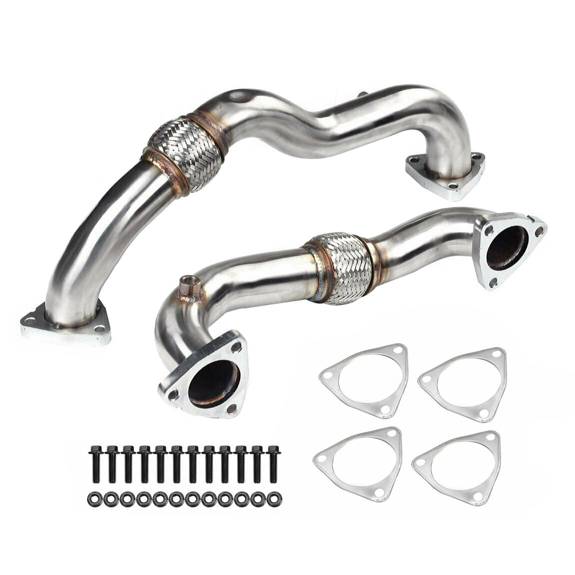 Ford 6.4L Powerstroke Diesel 2008-2010 Heavy Duty Polished Up Pipes-US ...
