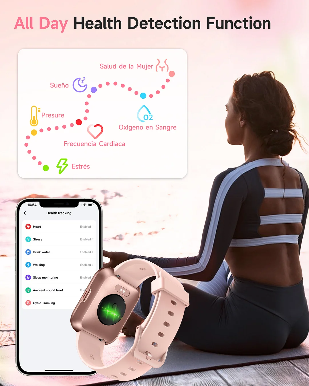 Tensky 208Plus Smart Watch for Women: Alexa, 1.8", Fitness Tracker ...