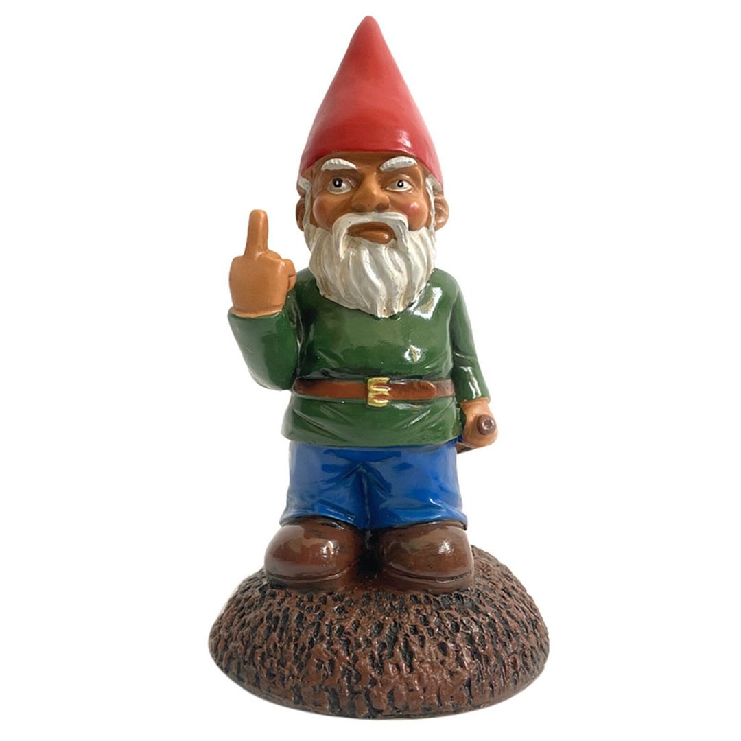 Resin Naughty Garden Gnome Garden Decoration 5 Inch Statue White Old ...