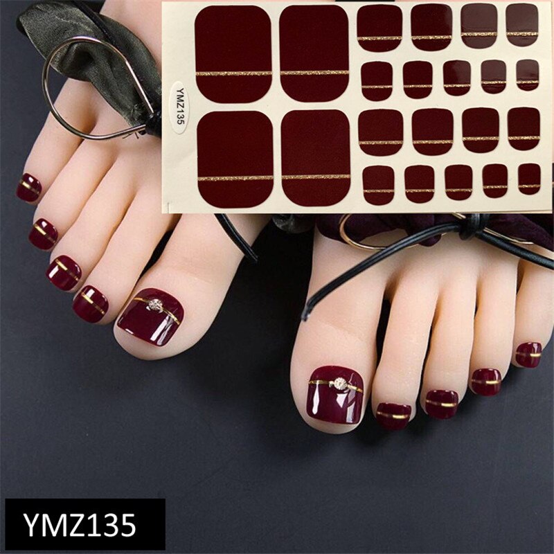 Churchf YMZ135 Toenail Sticker Summer Glitter Strips Waterproof Eco ...