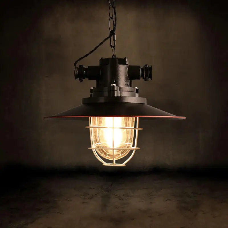 Retro Industrial Style Cafe Restaurant Bar Lid Single Warehouse Chandelier