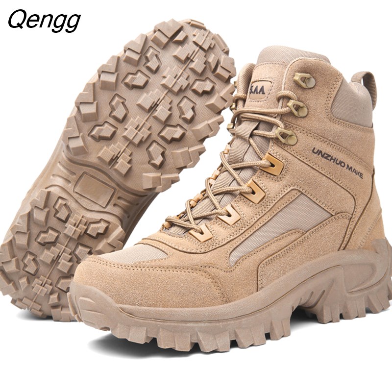 Qengg Mens Tactical Army Ankle Boot Male Work Safety Military Boot ...