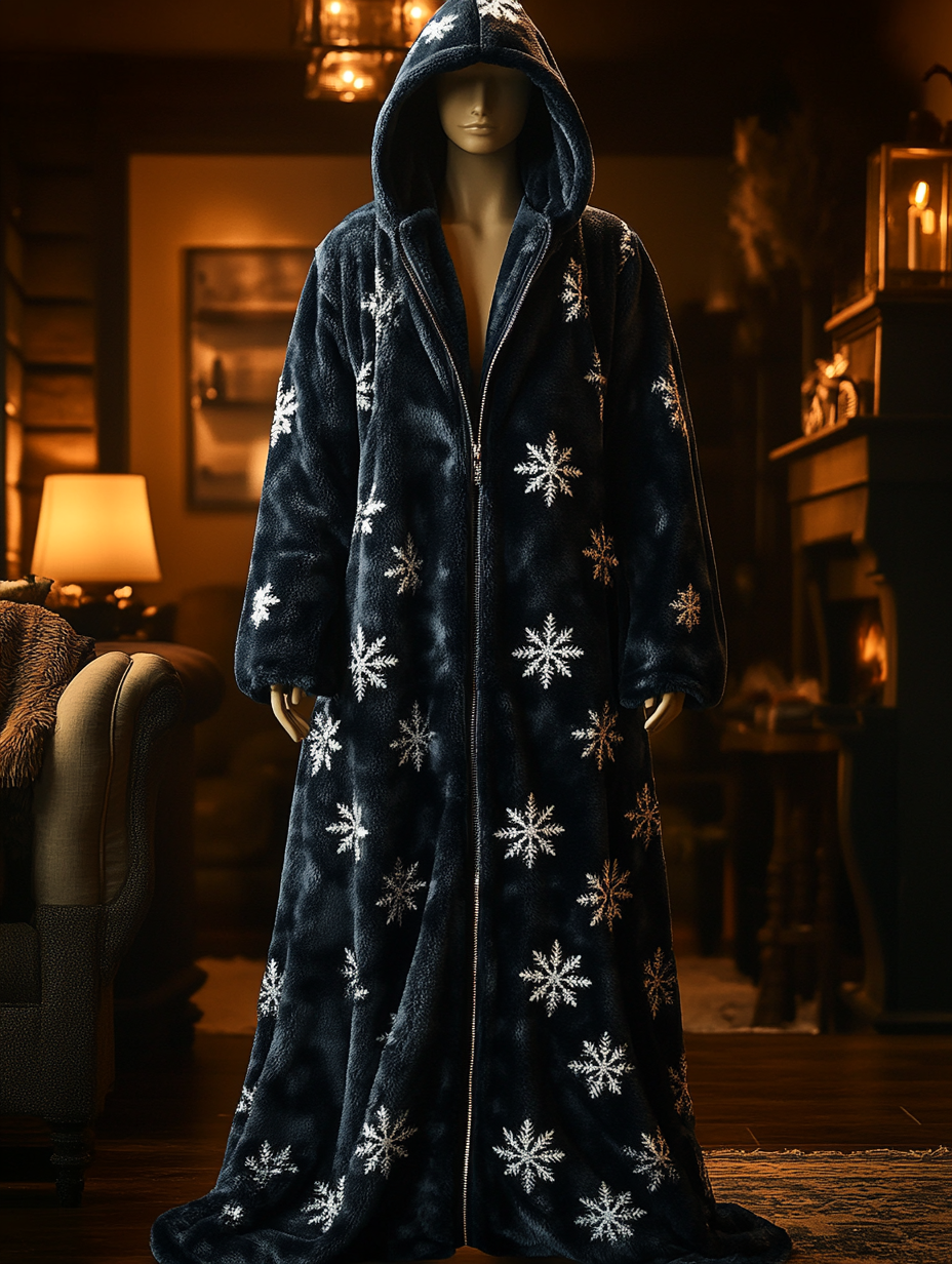 Cozy Plush Snowflake Robe