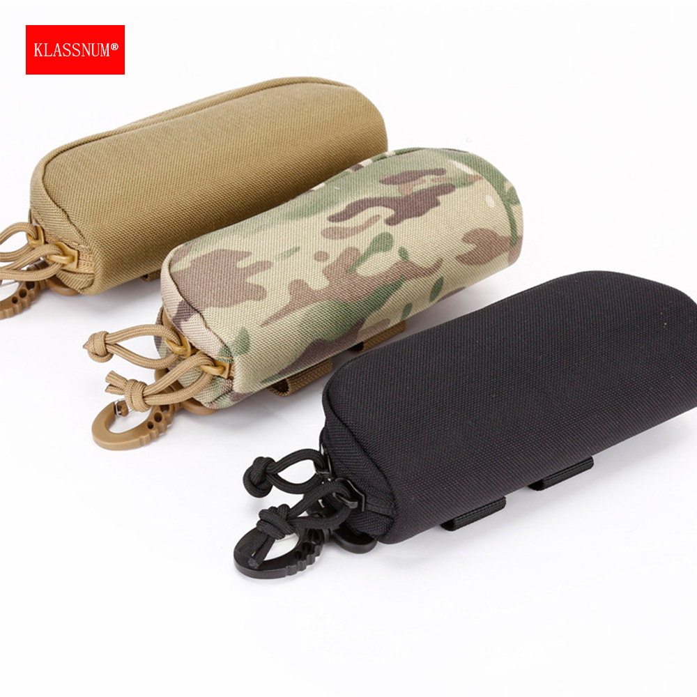 KLASSNUM Men Tactical Glasses Pouch Sunglasses EDC Waist Pack Utility ...