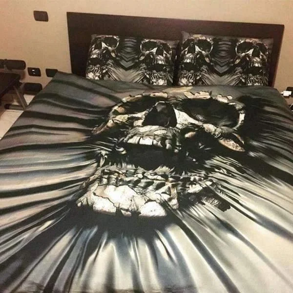 3D Scream Skull Bedding Set