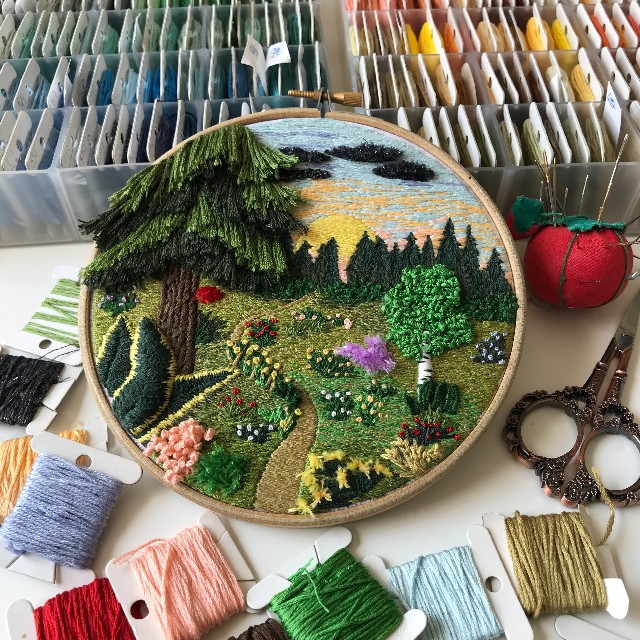 Forest Landscape Embroidery Pattern